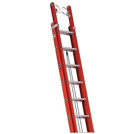 Louisville 28 ft Fiberglass Extension Ladder, 300 lb Load Capacity ...