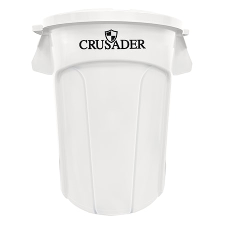 Crusader Round Heavy-duty Utility Container, 44 Gal, 24in Dia. x 31-1 ...
