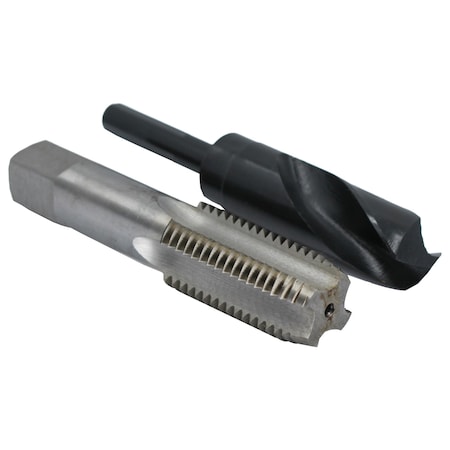 Drill America 1-1/4"-7 UNC HSS Plug Tap and 1-7/64" HSS 1/2" Shank ...