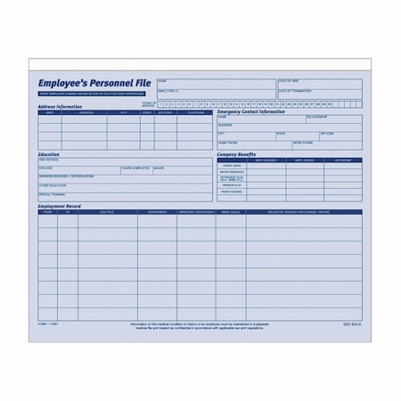 Adams Business Forms Employee Personnel File Jacket, Unpunched ...