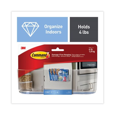 Command Large Caddy, 4 lb Capacity, 8.5"w, Clear HOM-15 | Zoro