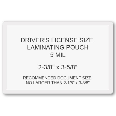 Sircle SircleLam Drivers License Pouches- 5 mil, 100PK DL-05 | Zoro