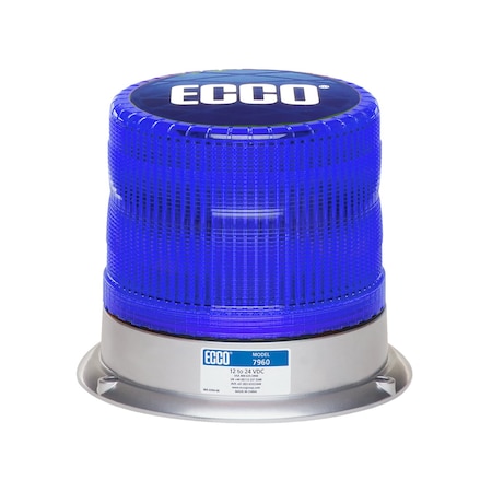 Ecco Led Beacon, 12-24Vdc, 11 Patterns, Blue 7960B | Zoro