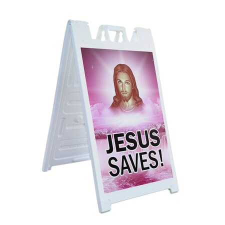 Signmission Jesus Saves, A-Frame & 2 Decals Installed, Heavy-Duty ...