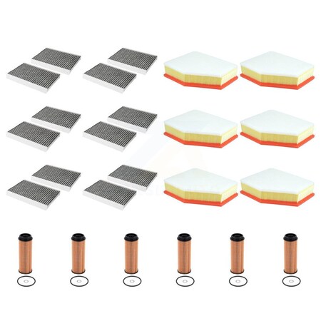 Pur 6x Air + 6x Cabin + 6x Engine Cartridge Oil Filter 18 Total Kit For ...