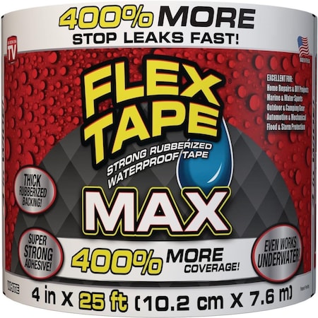 Vortex 4 in. x 25 ft. Flex Max Repair Tape, White VO3297078 | Zoro