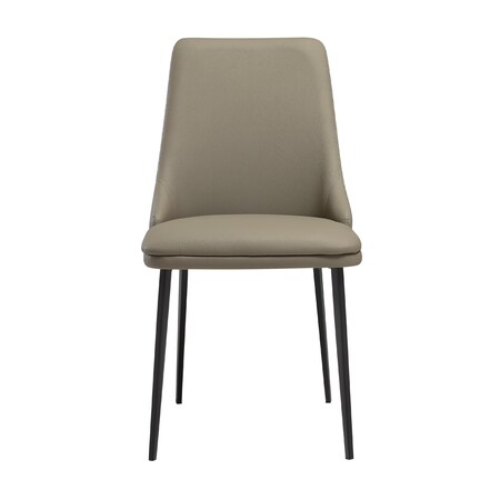 Armen Living Genesis Upholstered Dining Chair in Taupe Gray Faux ...