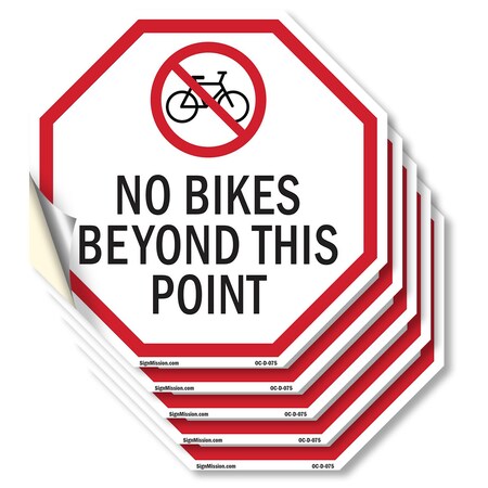 Signmission No Bikes Beyond This Point, 4 inch X 4 inch, Vinyl Decal ...