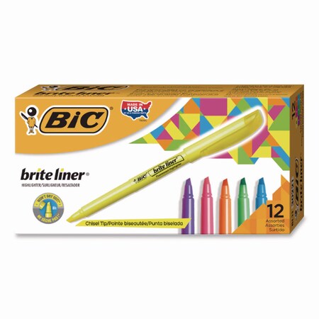 Bic Highlighter Set, Fluorescent Colors, PK5 BICBLP51WASST | Zoro