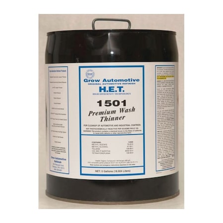 Grow Automotive Premium Wash Thinner, 5 Gallon Pail 1501/PL | Zoro