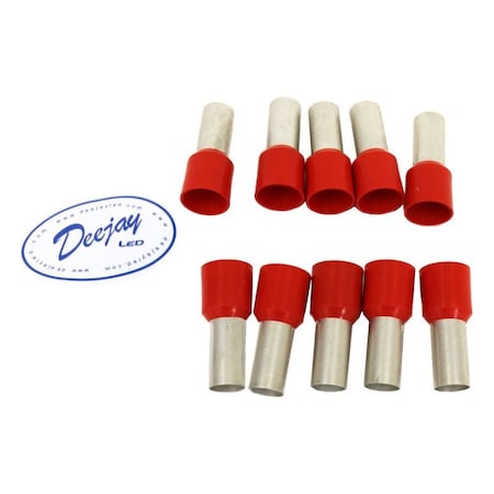 Deejay Led Ferrule Crimp Connector Style for 2 Gauge Wire RED insulator ...