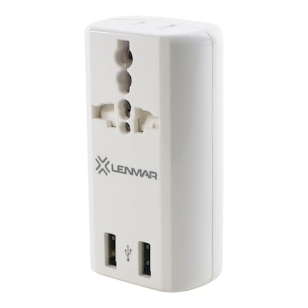Lenmar Ultra-Compact All-in-One Travel Adapter with USB Port, White ...