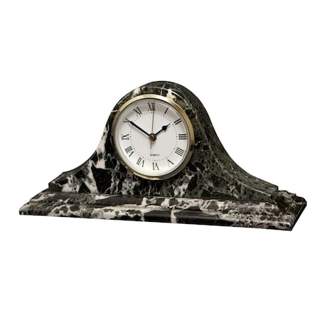 Marble Crafter Saturn Clock, Black Zebra Marble Mantle CL20-BZ | Zoro