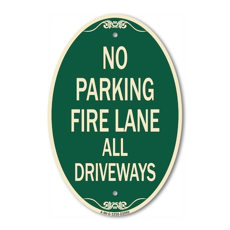 Signmission Fire Lane All Driveways, 12 Inch X 18 Inch Architectural ...