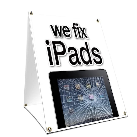 Signmission We Fix Ipads, 36 Inch x 24 Inch A-frame Yard Sign, Plastic ...