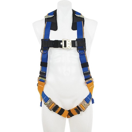 Werner Blue Armor Full Body Harness, XL, 425 lb, Quick-Connect Chest ...