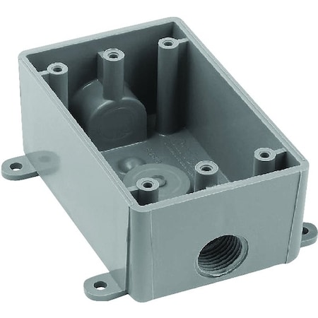 Carlon Switch Box, 1 -Gang, 3 -Outlet, PVC, Gray E381DR | Zoro