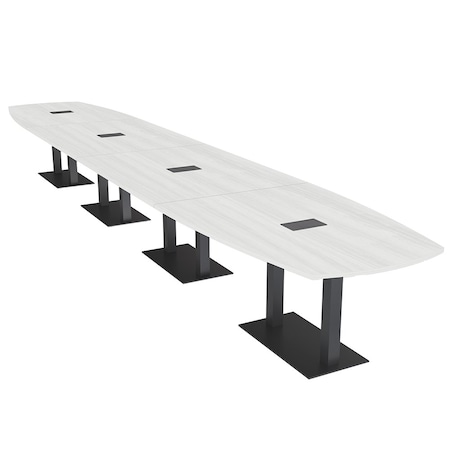 Skutchi Designs 20 Person Arc Boat Conference Table Matte Black Base ...