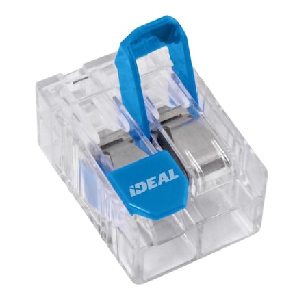 Ideal Lever Wire Connector, 10 AWG Max, 2 Port, Blue, Polycarbonate ...