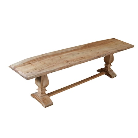 Homeroots 72in Natural Solid Wood Distressed Dining Bench 718204 | Zoro