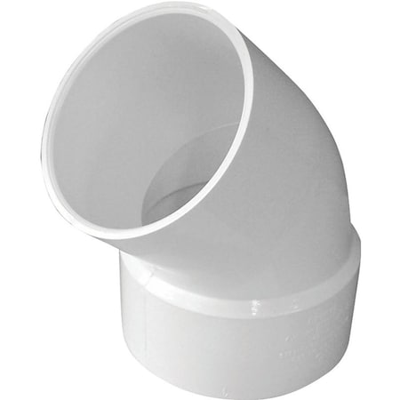 Genova IPEX Sewer Pipe Elbow, 3 in, Spigot x Hub, 45 deg Angle, PVC ...