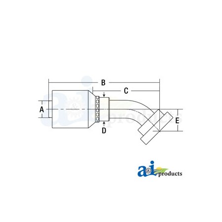 A & I Products HW-C62 Code 62 Flange Head - 45 Elbow 6 x3 x3 A-C6245-12 ...
