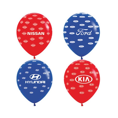 Ez Line 16" Dealer Latex Balloons (50/Pack): Vw Blue With White Imprint ...