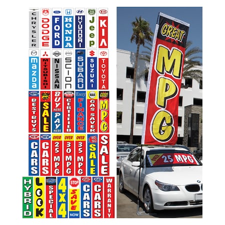 Ez Line Replacement Flat Top Flag Only: New Cars-Blue 573-NCB | Zoro