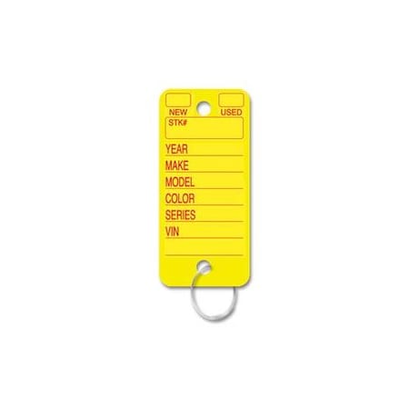 Car Dealer Depot Poly Key Tags (250 Per Box): Yellow Pk 426-YE | Zoro