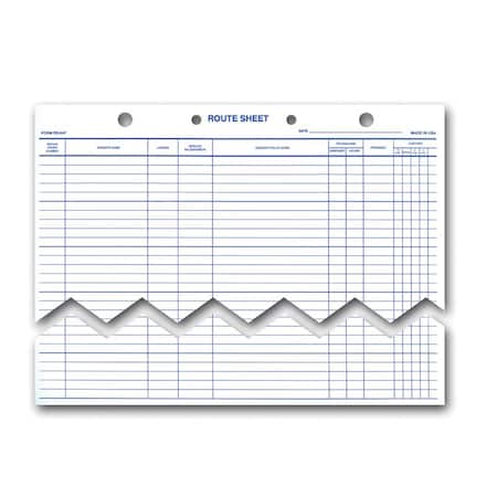 Asp Route Sheet, 12" X 15", 100 Sheets Per Pack (Form #Rs-547) Pk 160 ...