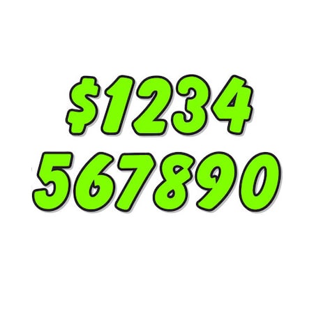 Ez Line Chartreuse & Black Die Cut Numbers: 8 Pk 271-8 | Zoro