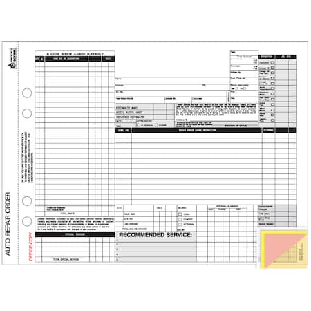 Asp Repair Order, 8 1/2 X 11 5/8- 4 Part, 100 Per Pack Form No Ro-665-4 ...