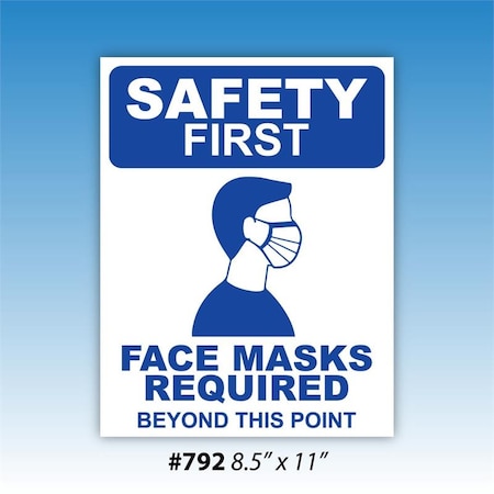 Car Dealer Depot Blue Face Mask Required Decal 8.5" X 11" 792 | Zoro