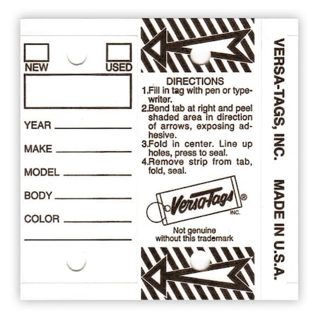 Car Dealer Depot Genuine Versa-Tag Key Tags Pk 411 | Zoro