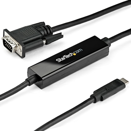 Startech.Com 6.6ft. / 2 m USB-C to VGA Cable - 1920 x 1200 - Black ...