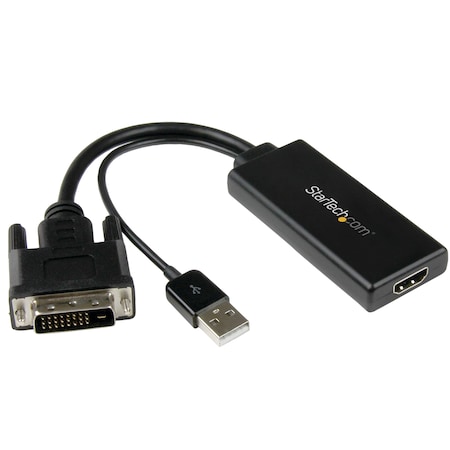 Startech.Com DVI to HDMI Adapter with USB Audio and Power - DVI-D to ...