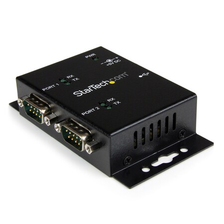 Startech.Com 2 Port Wall Mount USB to Serial Adapter Hub w/ DIN Rail ...