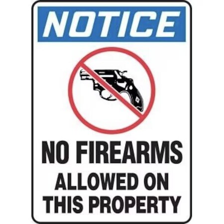 Accuform OSHA NOTICE SAFETY SIGN NO FIREARMS FRMACC812VP FRMACC812VP | Zoro