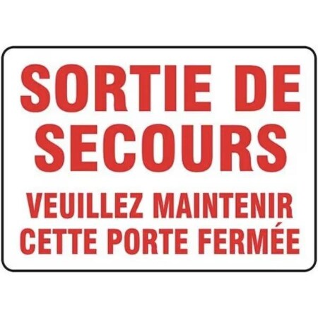 Accuform BILINGUAL FRENCH SIGN FIRE EXIT FRMEXG503XP FRMEXG503XP | Zoro