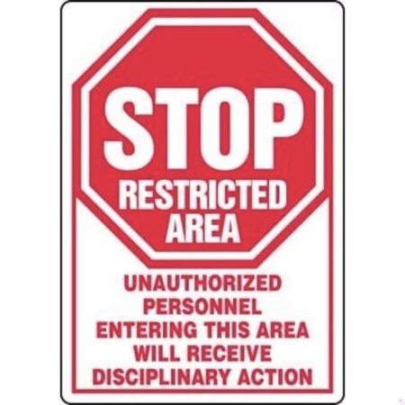 Accuform STOP RESTRICTED AREA SAFETY SIGN MADM529XT MADM529XT | Zoro