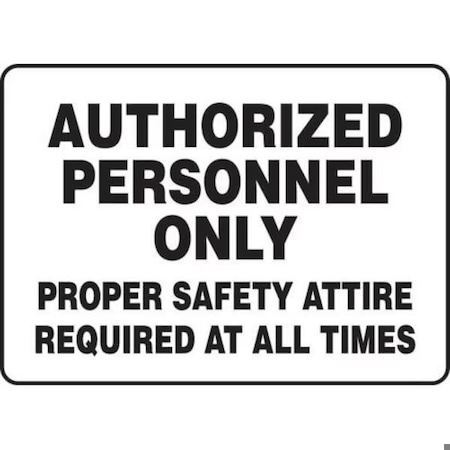 Accuform SAFETY SIGN AUTHORIZED PERSONNEL MADM980XL MADM980XL | Zoro