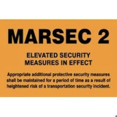 Accuform SAFETY SIGN MARSEC 2 ELEVATED MASE542XL MASE542XL | Zoro