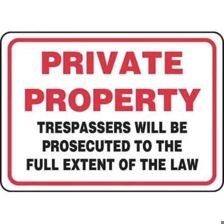 Accuform PRIVATE PROPERTY SAFETY SIGN MATR535VS MATR535VS | Zoro