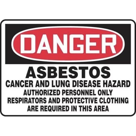 Accuform OSHA DANGER SAFETY SIGN ASBESTOS MCAW013XP MCAW013XP | Zoro