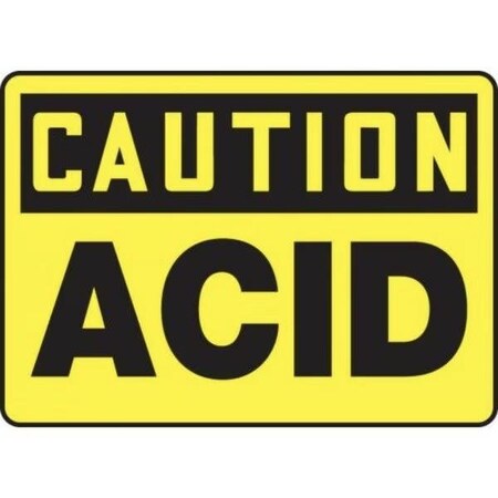Accuform OSHA CAUTION SAFETY SIGN ACID 10 in X MCHL602XP | Zoro