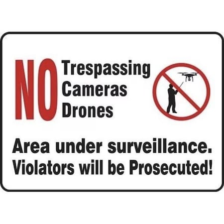 Accuform SAFETY SIGN NO TRESPASSING CAMERAS MDRN505VA MDRN505VA | Zoro