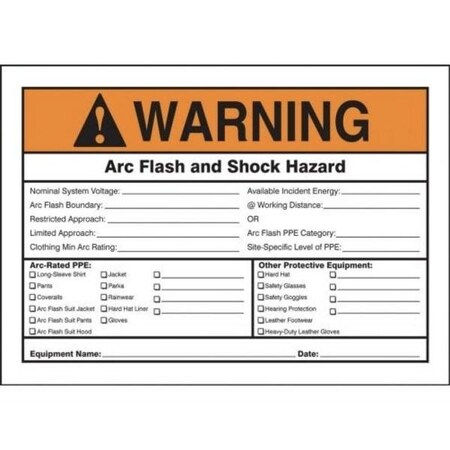 Accuform ANSI WARNING SAFETY SIGN ARC FLASH MELC363XT MELC363XT | Zoro
