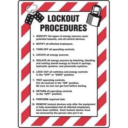 Accuform LOCKOUTTAGOUT SIGN LOCKOUT PROCEDURES MLKT505XP | Zoro