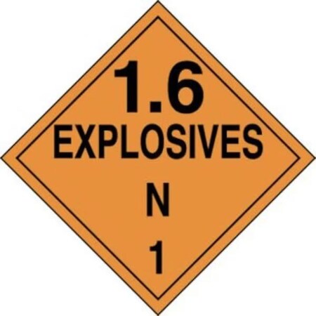 Accuform DOT PLACARD HAZARD CLASS 1 MPL135CT100 MPL135CT100 | Zoro