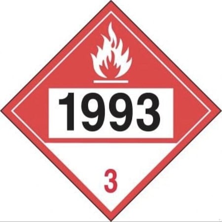 Accuform 4DIGIT DOT PLACARDS HAZARD CLASS 3 MPL738CT100 MPL738CT100 | Zoro